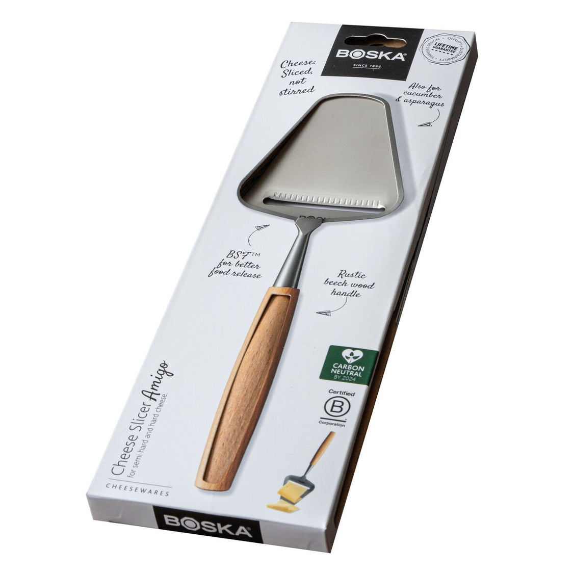 Cheese Slicer Amigo: Durable Stainless Steel & Wood | For Semi-Hard ...